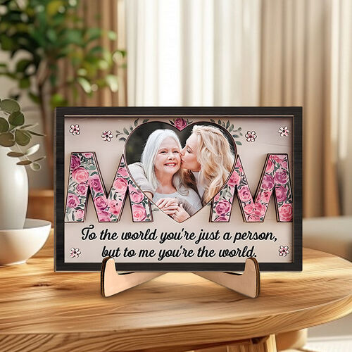 Personalized Photo Frame Mom You're The World To Me Blooming Flowers ...