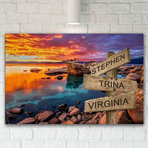 Personalized Name Canvas Wall Art with Colorful Sky Pattern Beautiful ...