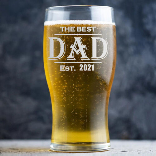 Personalized Date Beer Glass Simple Father's Day Present - Drawmade.com