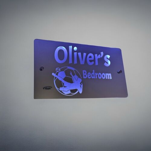 Personalized Football Mirror Lamp Customized Text Warm Gift For ...