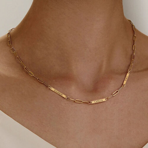 Personalized Name Necklace Minimalist Style Rectangular Shaped Graceful ...