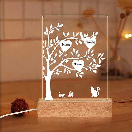 Personalized Name Night Light Family Tree Pattern Best Mother's Day ...