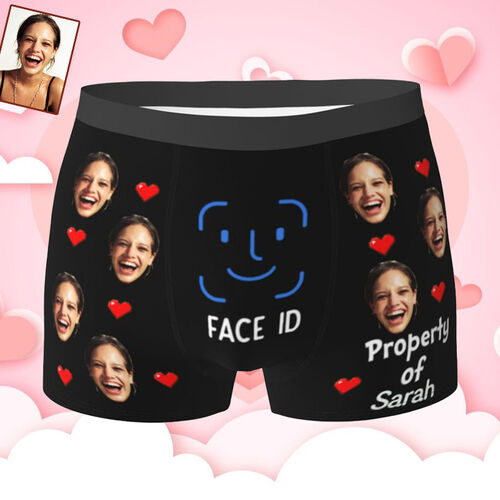 Personalized Picture Men's Underwear Boxer Briefs with Face ID Pattern ...