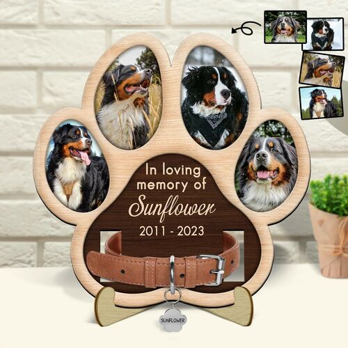 Personalized Pet Collar Frame Custom Photo Memorial Gift For Pet Lovers ...