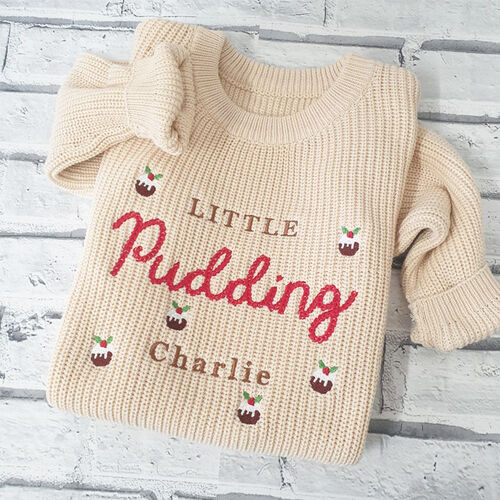 Personalized Handmade Name Sweater with Pudding Pattern Unique Gift for ...