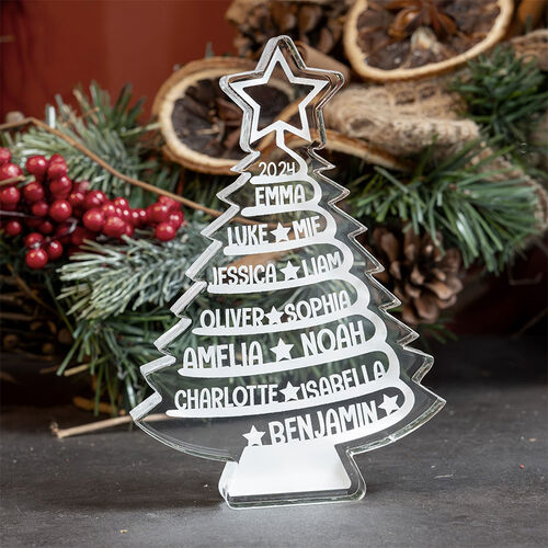 Personalized Acrylic Plaque Christmas Tree Shape with Custom Names ...