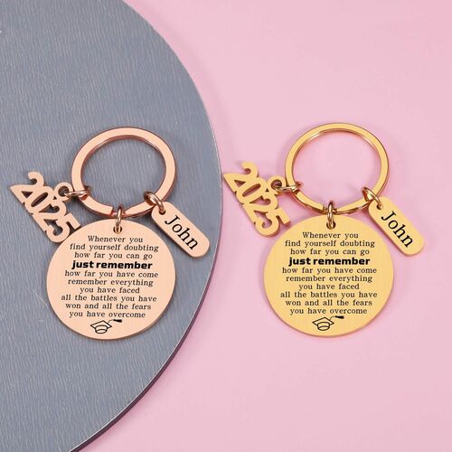 Personalized Metal Keychain Customized Name and Year Graduation Gift ...