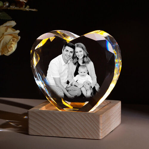 Personalized Crystal Photo Frame with Light Base Custom Photos for ...