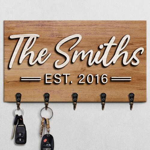 Personalized Key Hanger Custom Last Name Elegant Design Perfect House ...