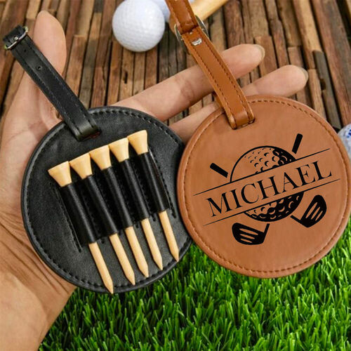 Personalized Leather Golf Tee Set Bag Ideal Quality Accessory Gift for ...