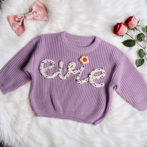 Personalized Handmade Name Sweater Simple Gift for Your Kids - Drawelry.com