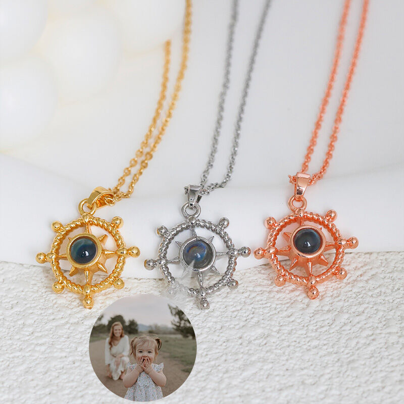 Personalized Anchor Projection Picture Necklace Special Gift for Family ...