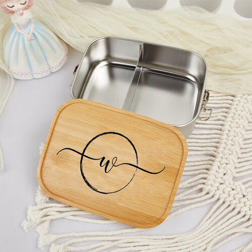 Personalized Lunch Box Custom Initials Minimalist Logo - Drawelry.com