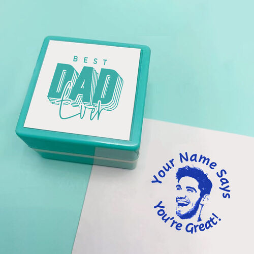 Custom Stamp Sketch Photo Style Gift for Dad - Drawelry.com