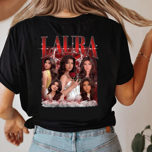 Personalized T-shirt Custom Photos Retro Style Back Printing Vintage ...