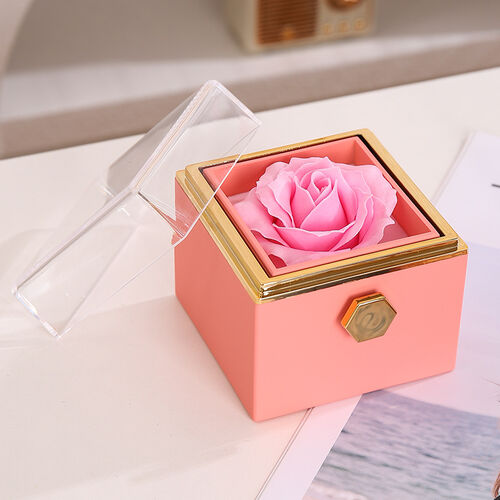 Pink Jewelry Box With Eternal Rose Romantic Gift - Drawelry.com