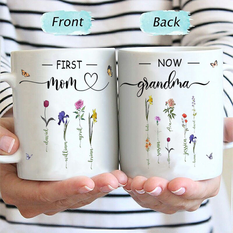 Personalized Name Mug with Custom Birth Flower Best Gift for Mother's ...