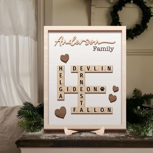 Personalized Frame Scrabble Puzzle Sign Custom Family Names Crossword ...