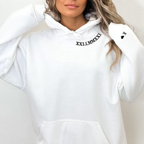 Personalized Hoodie Embroidered Roman Numeral Date and Initial Perfect ...