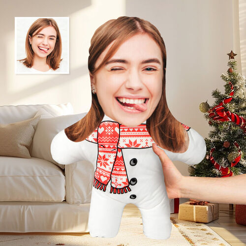 Customized Face Pillow Snowman Face Pillow Christmas Gift - Drawmade.com