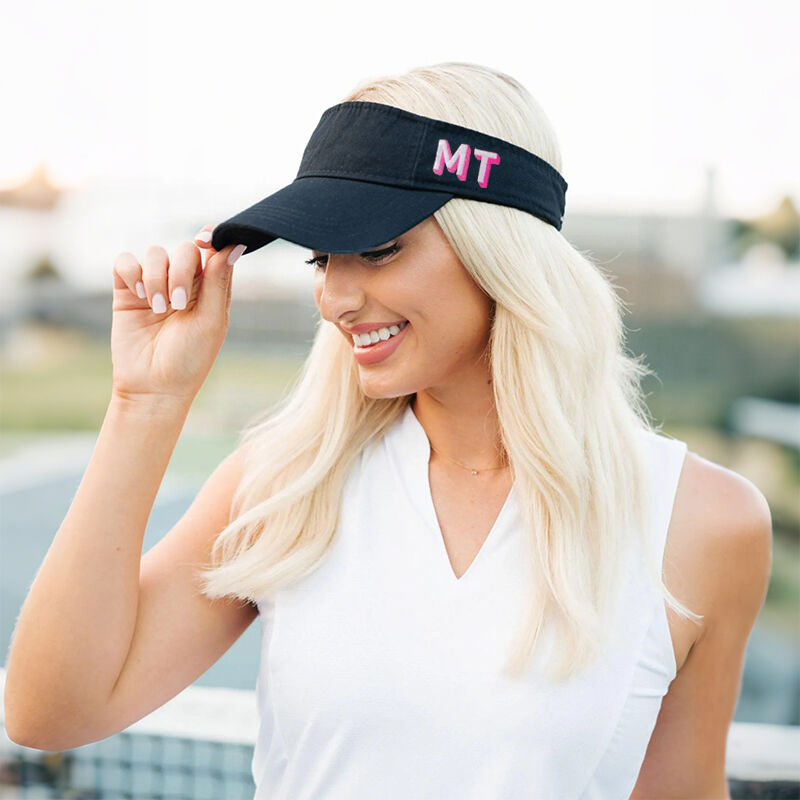 Personalized Tennis Hat Visor Custom Embroidered Initials Design ...