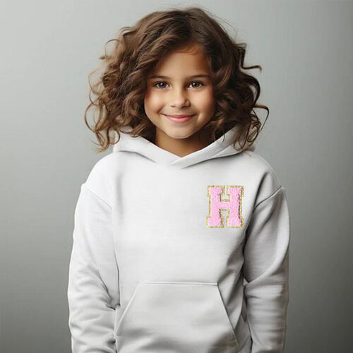 Personalized Children Hoodie Custom Initials Simple Gift For Kids ...
