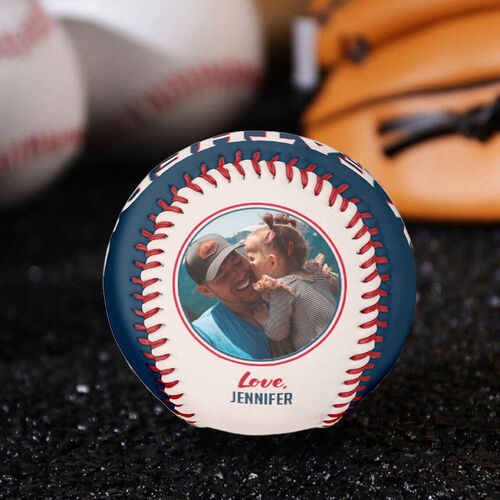Customized Baseball with Photo Added as a Gift for Dad - Drawelry.com