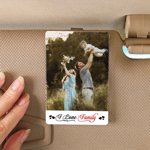 Customized Car Visor Clip Family Photo Frame Driving Companion Gift for ...