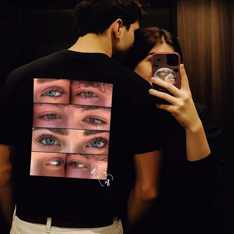 Personalized T-shirt Custom Couple Eye Photos You In My Eyes Romantic ...
