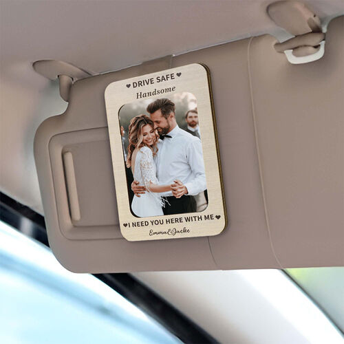 Personalized Car Visor Clip Add Couple Photo Frame Decoration for ...