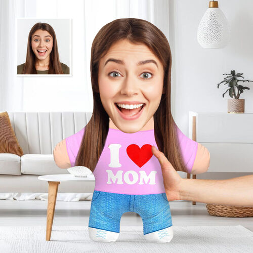 Custom Face Photo Pillow Love You Mom Face Pillow - Drawmade.com