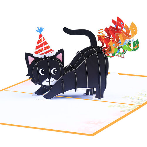 3D Kitten Pop Up Card Rainbow Fart Design Adorable Gift for Pet Lovers ...