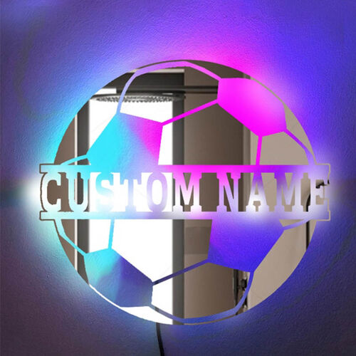 Personalized Football Mirror Lamp Cool Gift For Sports Lovers ...