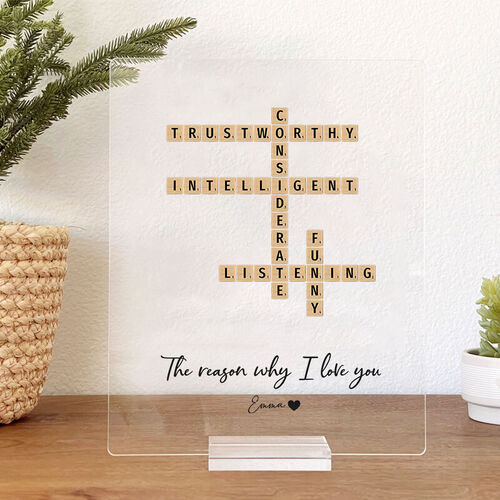 Personalized Scrabble Acrylic Plaque Custom Love Words Unique Gift for ...