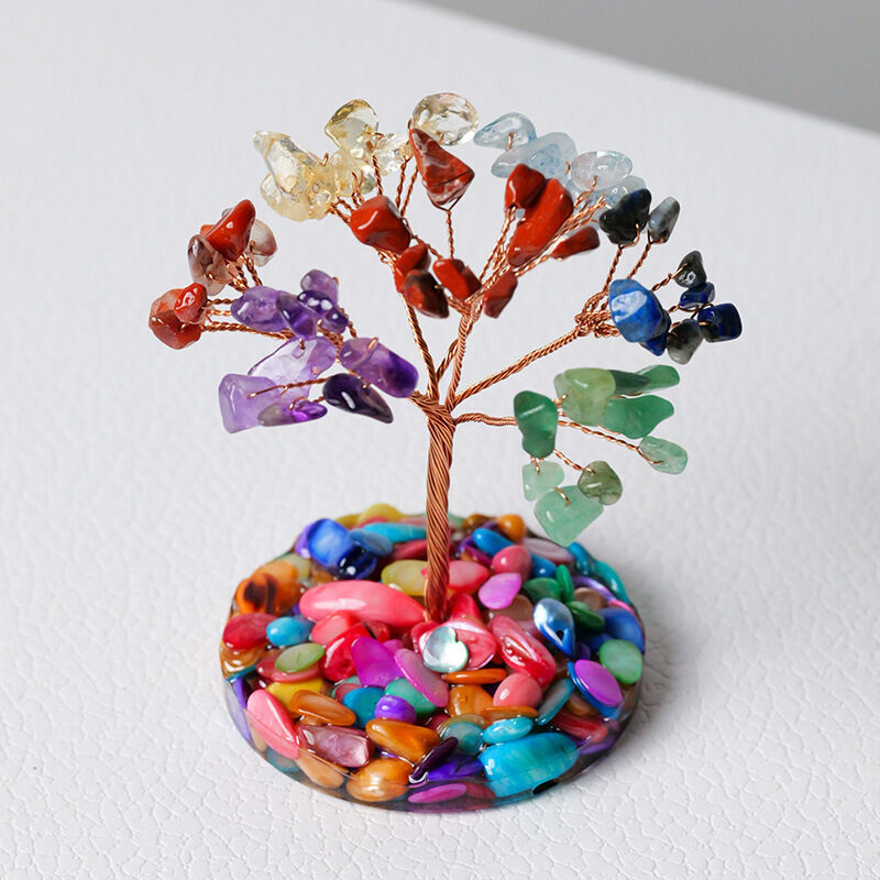 Colorful Crystal Tree Gravel Colorful Shell Glue Base Fortune Tree Gift ...