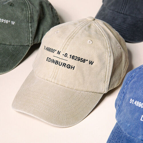 Personalized Hat Custom Embroidered Special Location Coordinates Unique ...