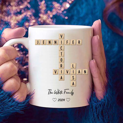 Personalized Scrabble Mug Custom Family Names Special Gift for Family ...