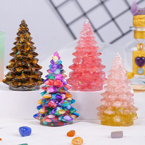 Mini Crystal Christmas Tree Lucky Tree Dripping Glue Gravel Christmas ...