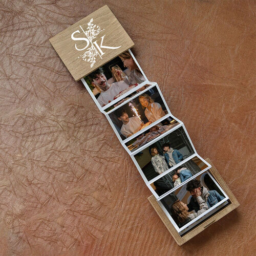 Personalized Pull out Photo Album Photo Box Add Initials and 14 Photos ...