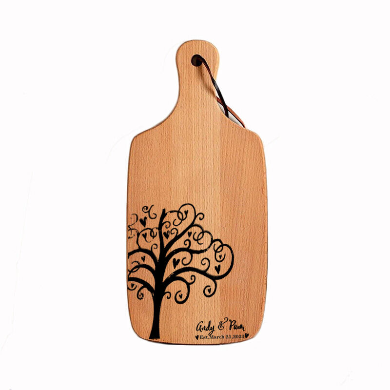 Personalized Name And Date Charcuterie Board With Special Tree Pattern personalized-name-and-date-charcuterie-board-with-special-tree-pattern