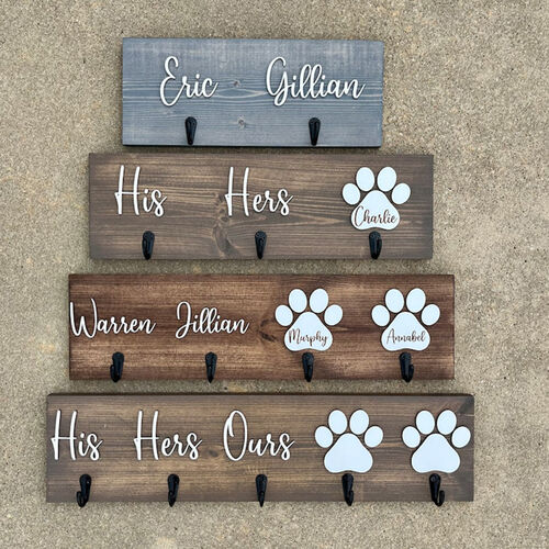Personalized Dog Leash Holder Customized Name And Paw Cute Decoration ...