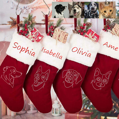 Personalized Christmas Socks Custom Photos And Embroidered Names Home ...