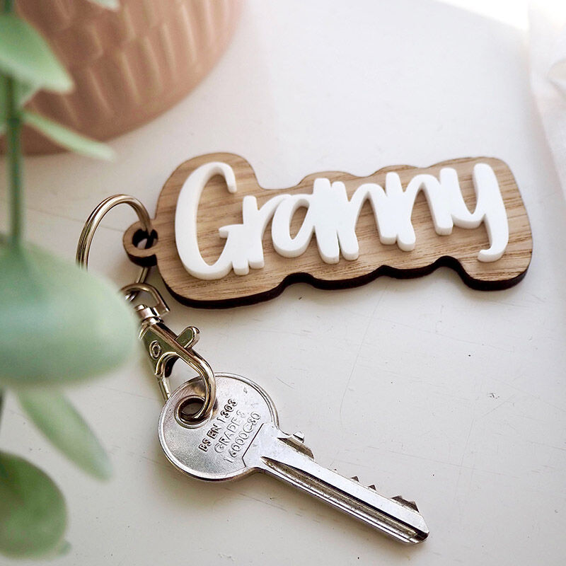 Personalized 3D Printed Keychain Customized Name Simple Gift For Family ...