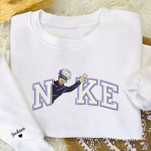 Personalized Sweatshirt Embroidery Anime Gojo Satoru Pattern Attractive ...