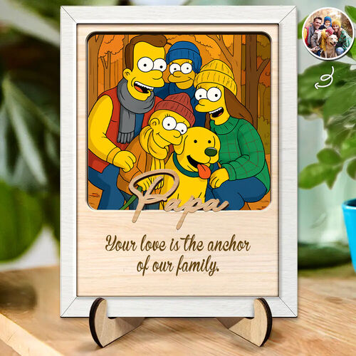 Personalized Simpsons Style Photo Frame Father's Day Gift - Drawmade.com